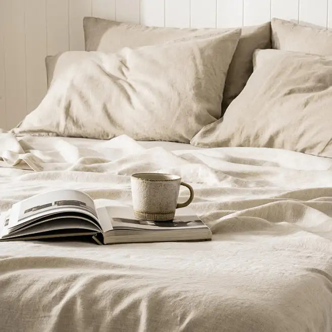 French Flax Linen Sheet Set in Natural : French Flax Linen Sheet Set in ...