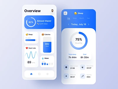 Health Tracking app app design uidesign progress water sleep app sleep ...