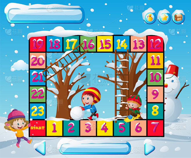 冬天,棋盘游戏,模板,儿童,季节,风景,床单,图像,雪,教育
