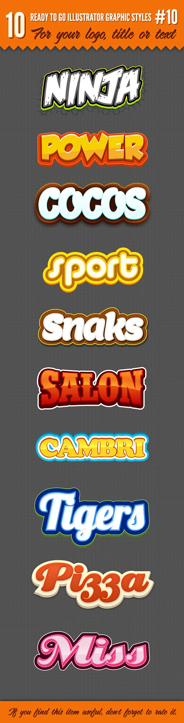 10 Logo Graphic Styles #10 - Styles Illustrator-花瓣网