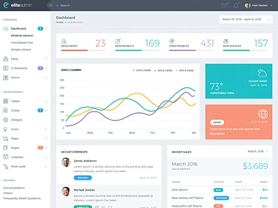 Elite Admin Template-花瓣网