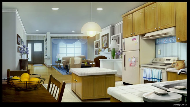 欧美Q版室内场景原画来自cgbook.cn (739)-花瓣网