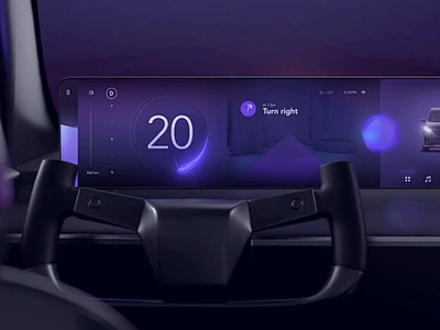 HMI of Tomorrow 3d automotive cluster motion motion graphics ui-花瓣网