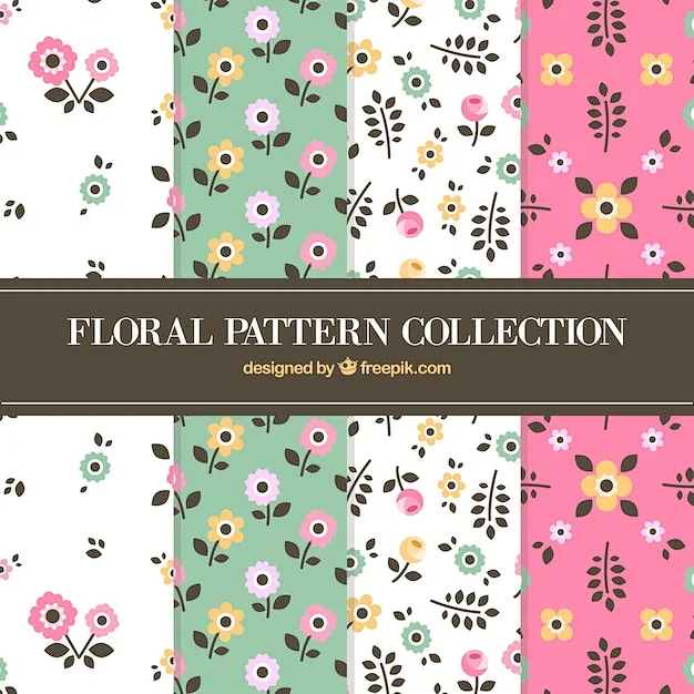 Free vector flower patterns collection in flat style-花瓣网