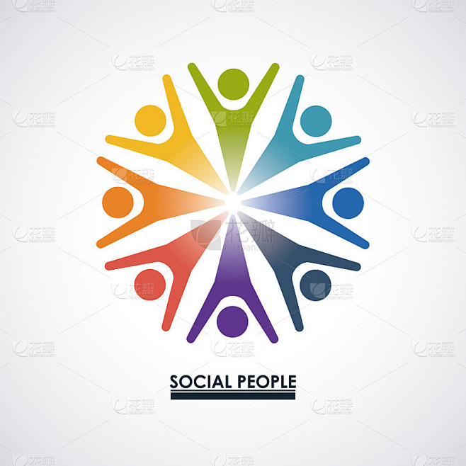 colorful teamwork with abstract figure human socia