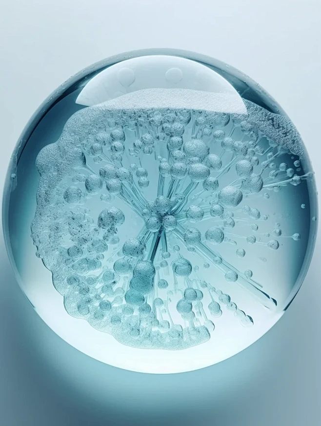 A single bubble Transparent gel with bubbles texture Ultra clear ...