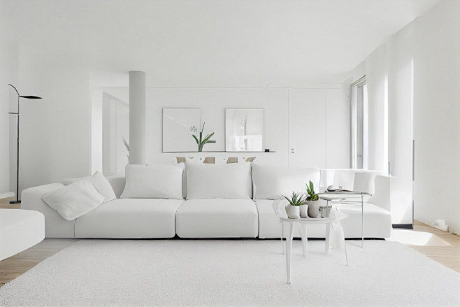 high key photo of a clean white modern lounge room. Clean white modern ...