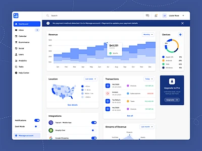 UI Kit - Dashboard v2 (WIP) map transactions table dataviz ui kit ...