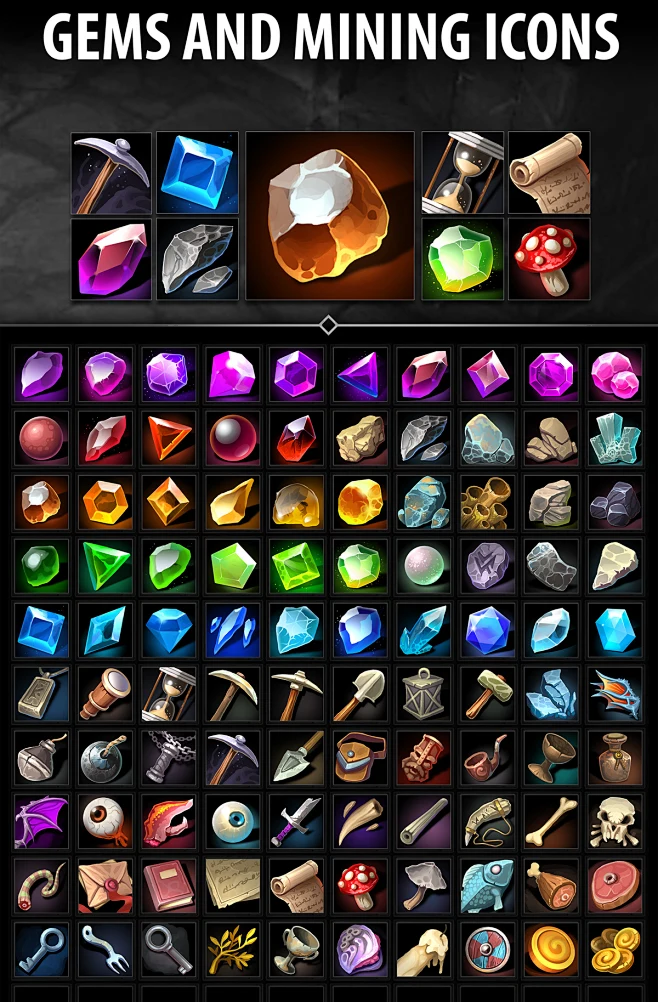 Gems and Mining Icons : Gems and Mining Icons. For my Graphriver store ...