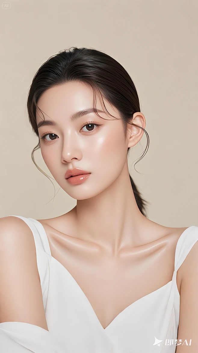 jimeng-2025-06-20-624-高级医美模特，32k，超写实，超高清，超精致，大师作品，正面或者侧面，画面细节丰富，皮肤透着高光 ...