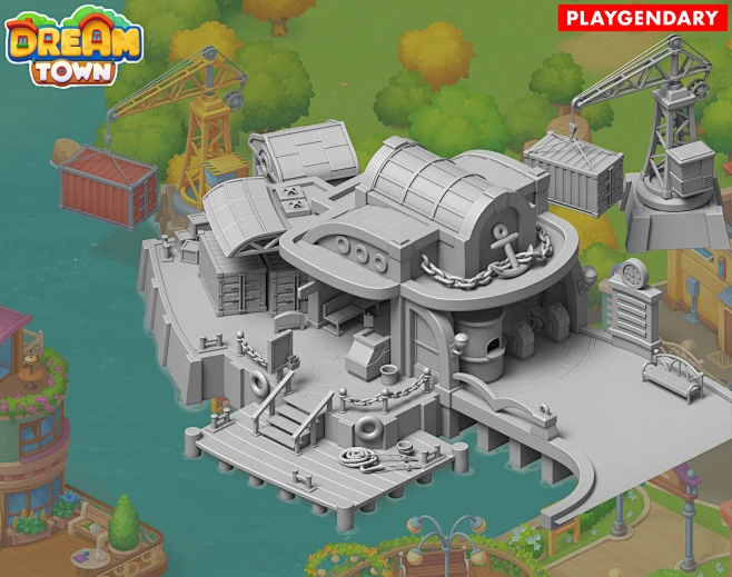 Сasual buildings 3d models. Dream Town. Playgendary.-花瓣网