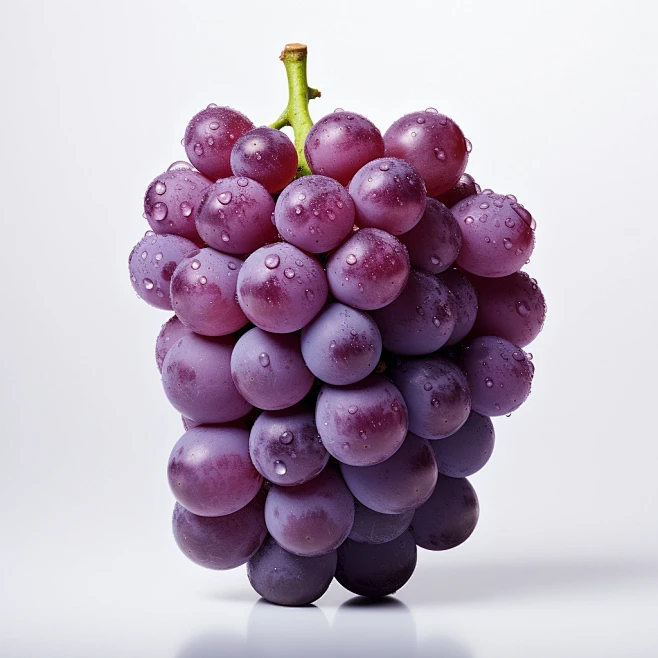 A Grape sits in front of a white background, in the style of nanopunk ...
