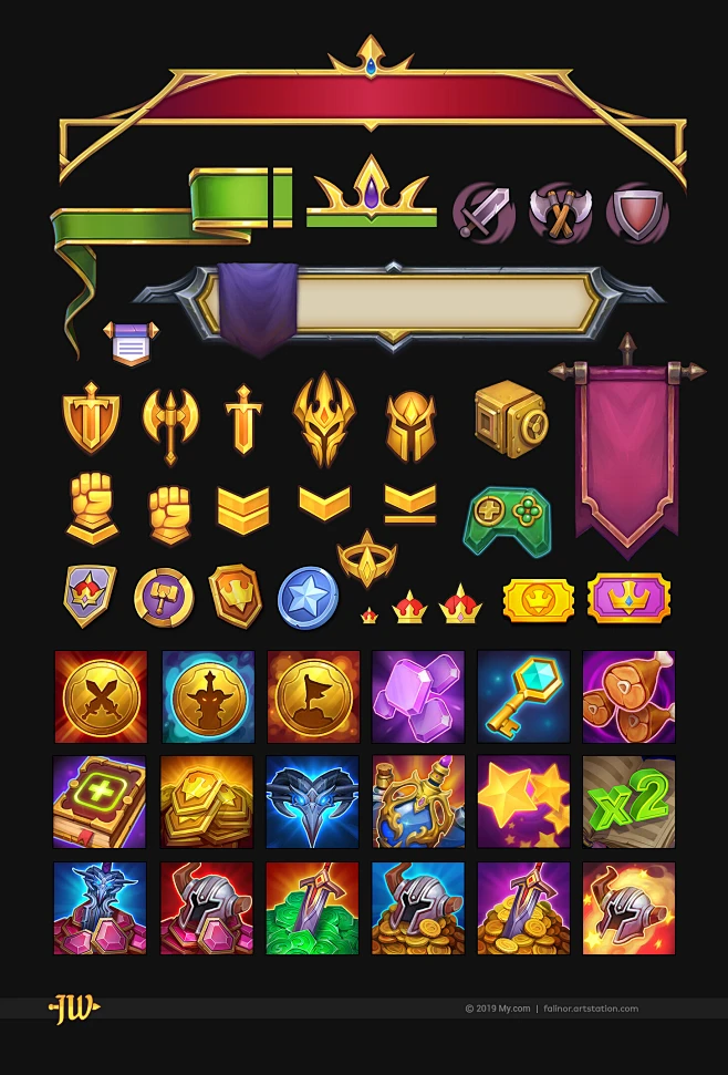 Game Ability Icon UI Elements-花瓣网