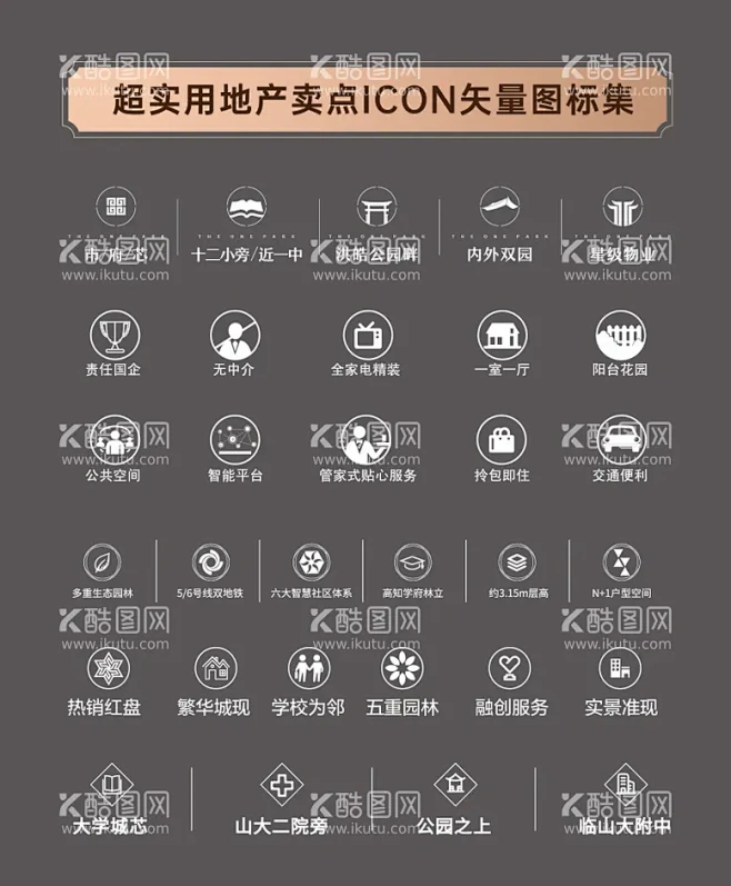 地产ICON标签图标价值点卖点 - 源文件下载【酷图网】ui设计,地产,ICON,标签,图标,价值点,卖点,简约,-花瓣网