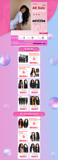 亚马逊海报-花瓣网|陪你做生活的设计师 | 假发促销 速卖通828促销