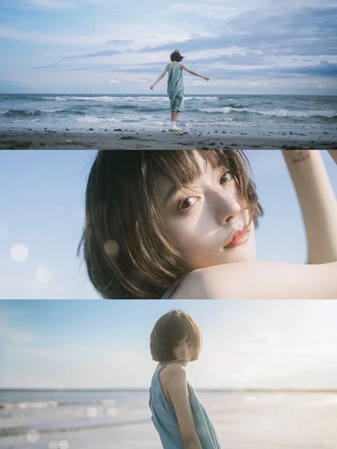 get海边电影氛围感拍照拼图 - 小红书-花瓣网