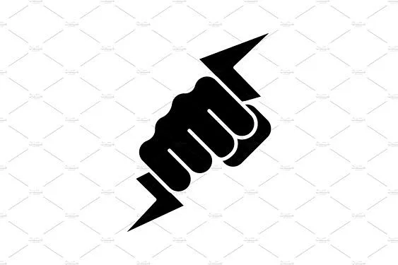 Hand holding lightning bolt icon , #Ad, #Electric#fist#Power#hand #Ad-花瓣网