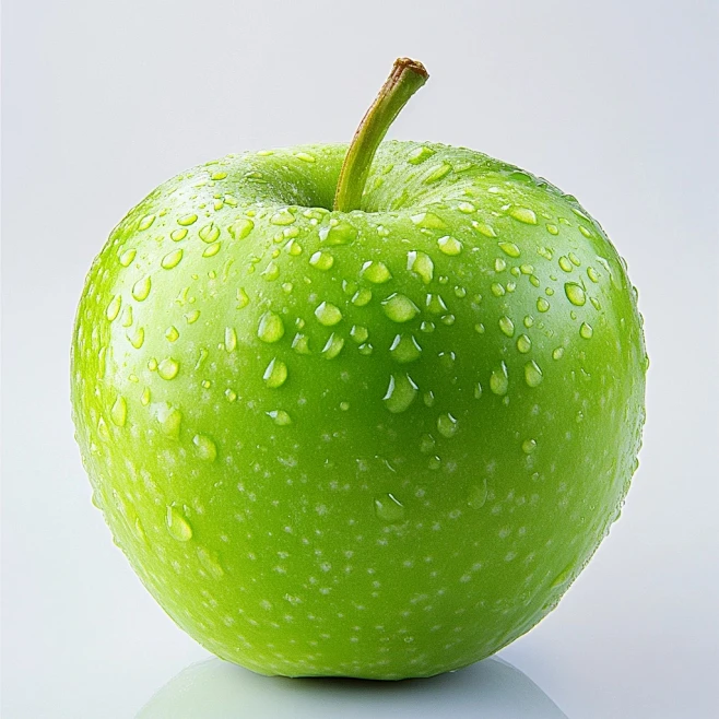 green apple, white background-花瓣网
