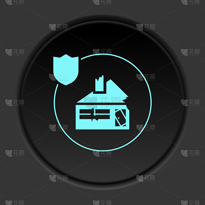 Dark button flat icons on round backgrounds. Build