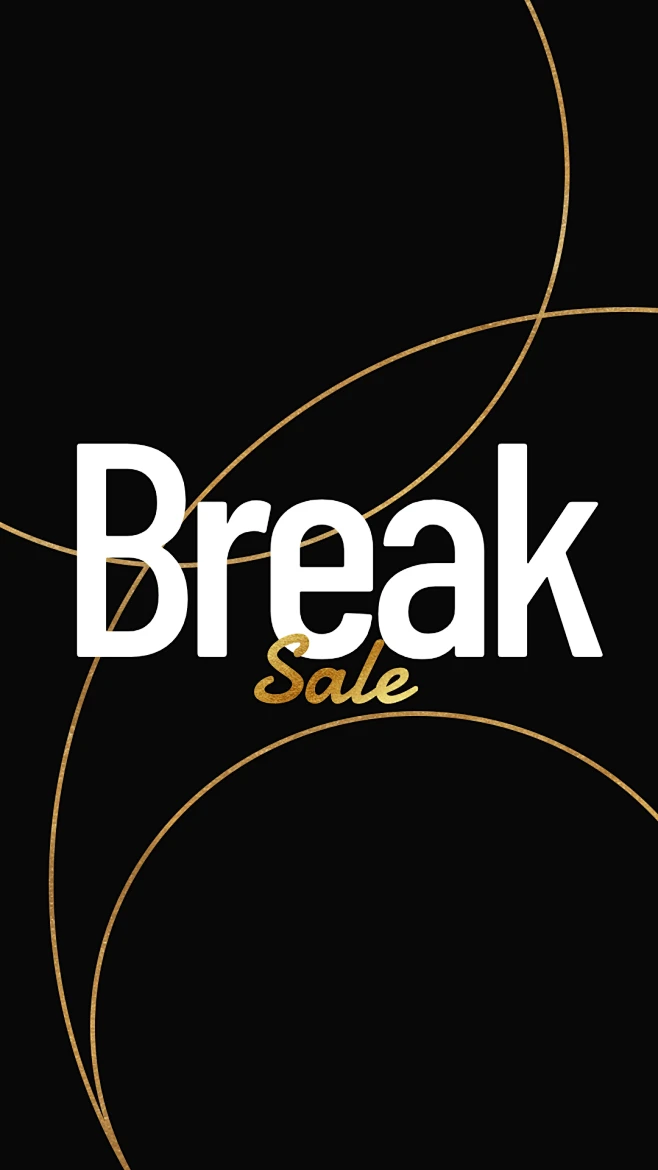 Simple Gold Text Black Friday Break Sales Instagram Highlight素材-花瓣网