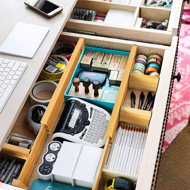 Amazon.com: ANTOWIN Bamboo Drawer Dividers Organizers, Drawer ...