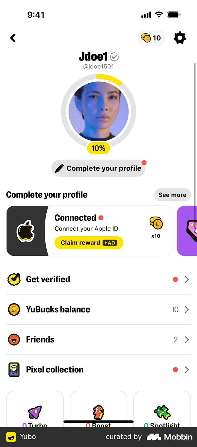 Yubo Profile screen-花瓣网