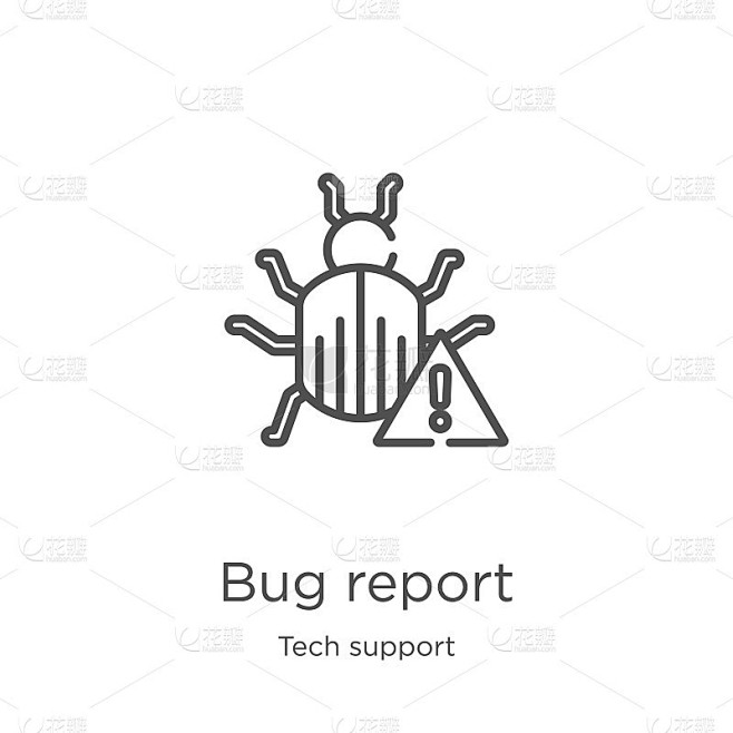bug report icon vector from tech support collectio