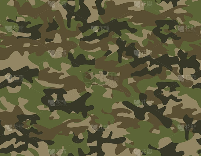无缝的绿色军用迷彩图案素材-花瓣网