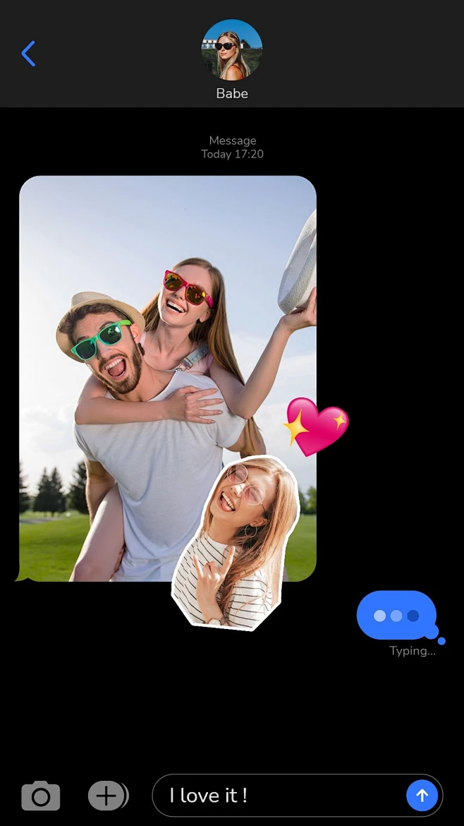 Simple Cute Chat Interface Simulation Smile Couple Record Instagram ...