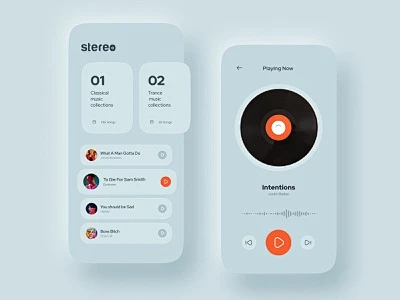 Stereo Soft UI interface figma minimalist logo minimal minimalist app music animation uxui ...