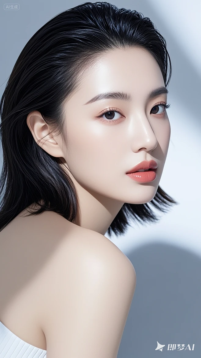 jimeng-2025-07-23-5689-高级医美明星代言人，32k，超写实，超高清，超精致，大师作品，直角肩，画面细节丰-花瓣网