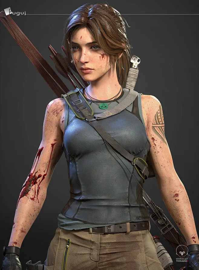 pugui游戏-网络班王同学作品-Lara craft-原创3D角色/装备-微元素 - Element3ds.com!-花瓣网