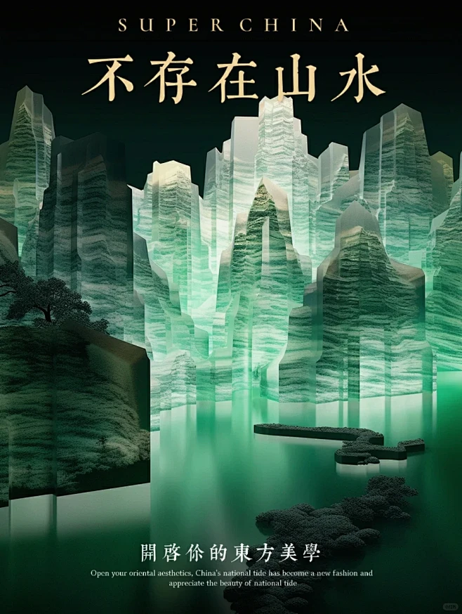 AIGC国风 不存在山水 翡翠山水 - 小红书 (10)-花瓣网