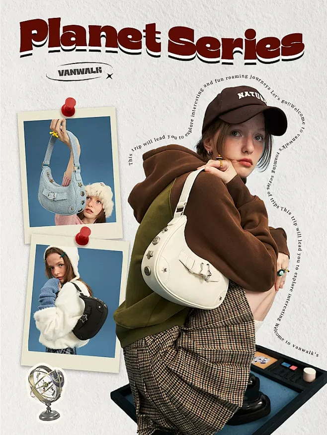 VANWALK星球兔 复古星星少女高级感单肩包小众ins手提腋下包Y2K-tmall.com天猫-花瓣网