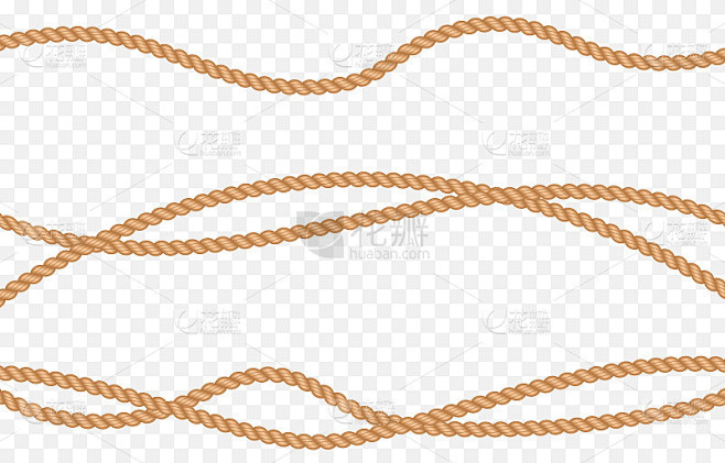 航海绳索矢量集png。航海用的绳子，鞭子在孤立透明的背景上。直绳或绞绳PNG。装饰元素。