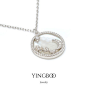 YINGBOO S925银 简约高级感气质精致咖色钻纯银项链 吊坠 女-淘宝网
