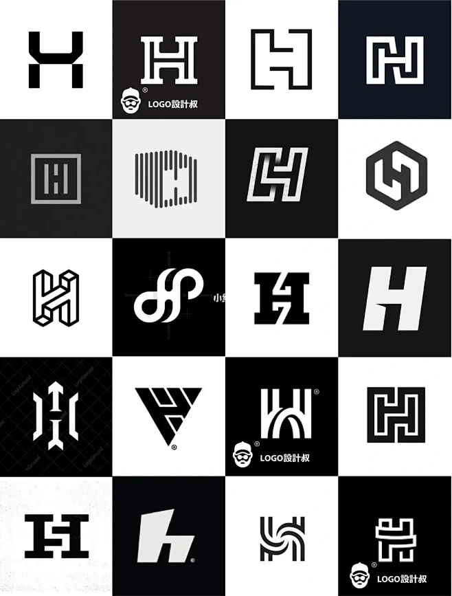 灵感采集 ️300个字母H元素图形logo设计分享-花瓣网