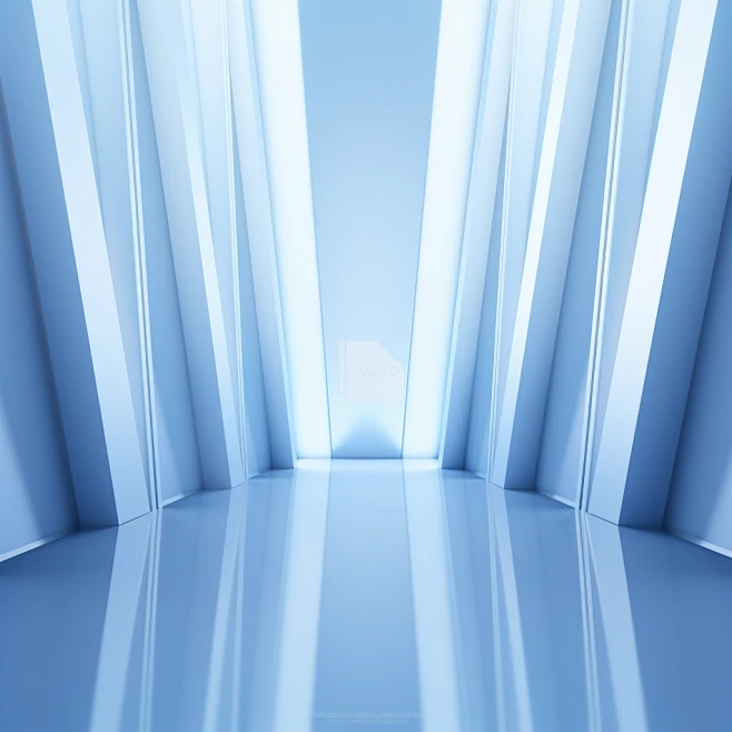 ,blue abstract angular background with reflections 3d illustration, in ...
