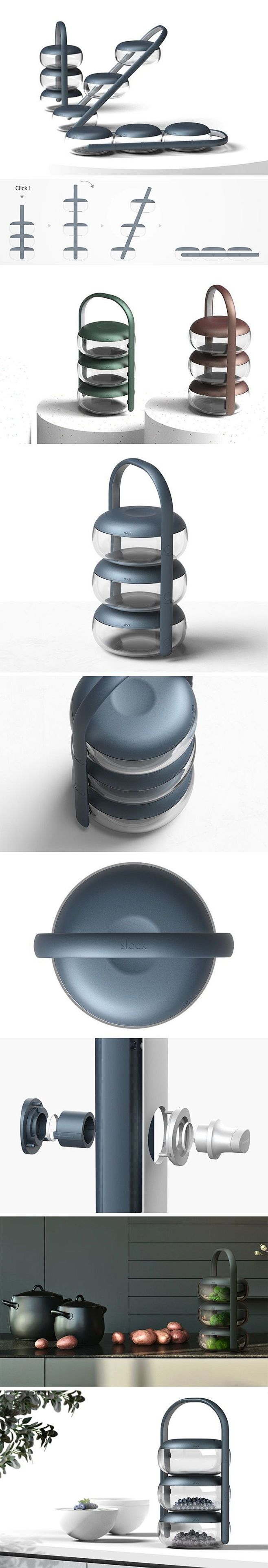 Slock’s food storage design allows three containers to be carried using ...
