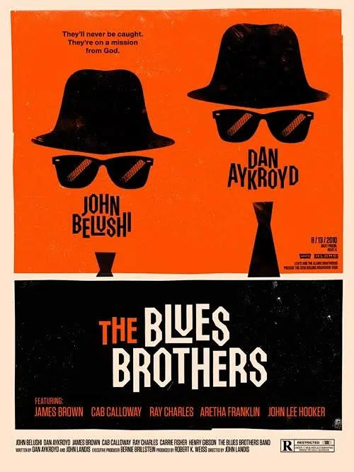 The Blues Brothers : 18" x 24" screen print. Hand numbered. Printed by ...