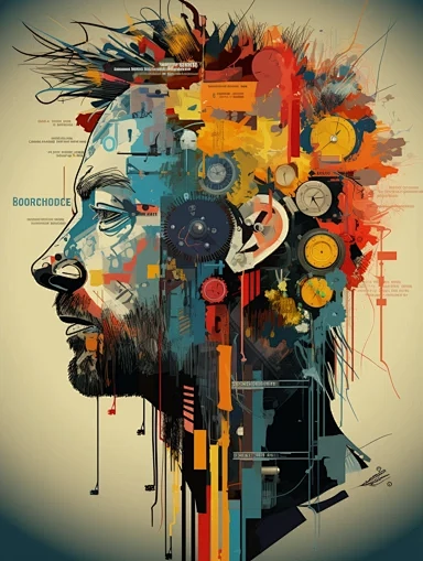 Create a stunning digital art montage that creatively depicts a visual ...