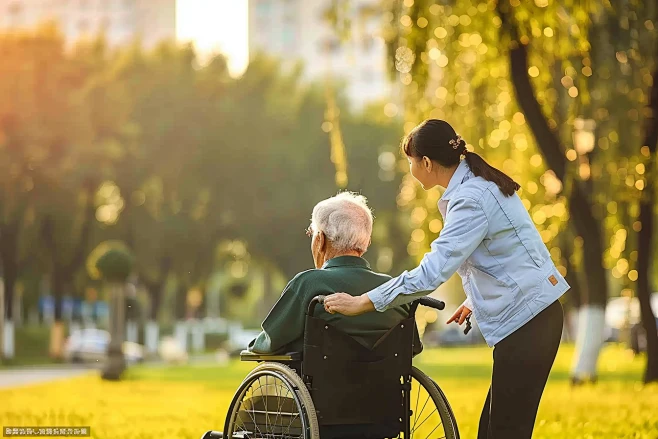 chiakzoxx_in_park_Carer_pushing_old_man_in_wheelchair_back_real ...