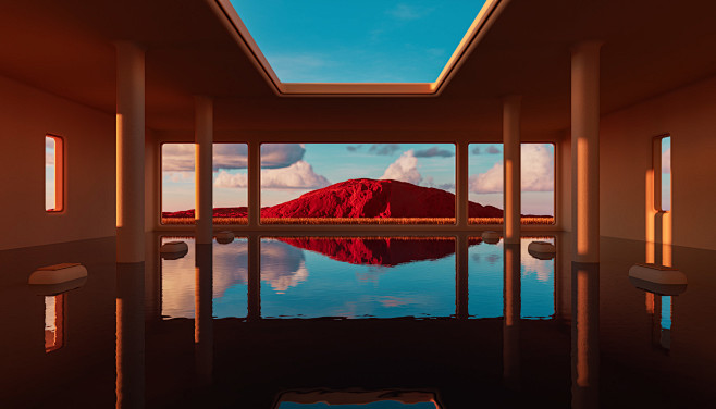 architecture surreal Render 3D cinema4d redshift Landscape dreams