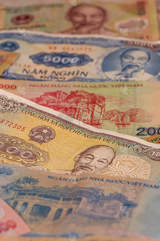 越南盾。VND 纸币