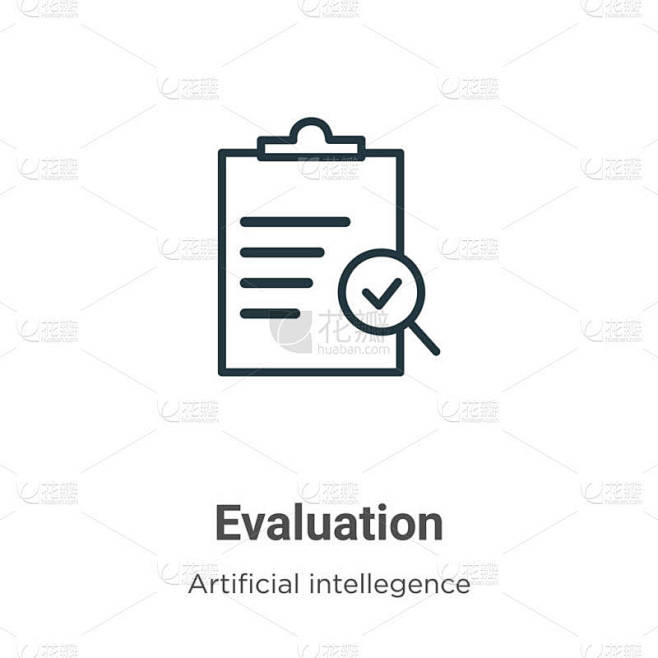Evaluation outline vector icon. Thin line black ev