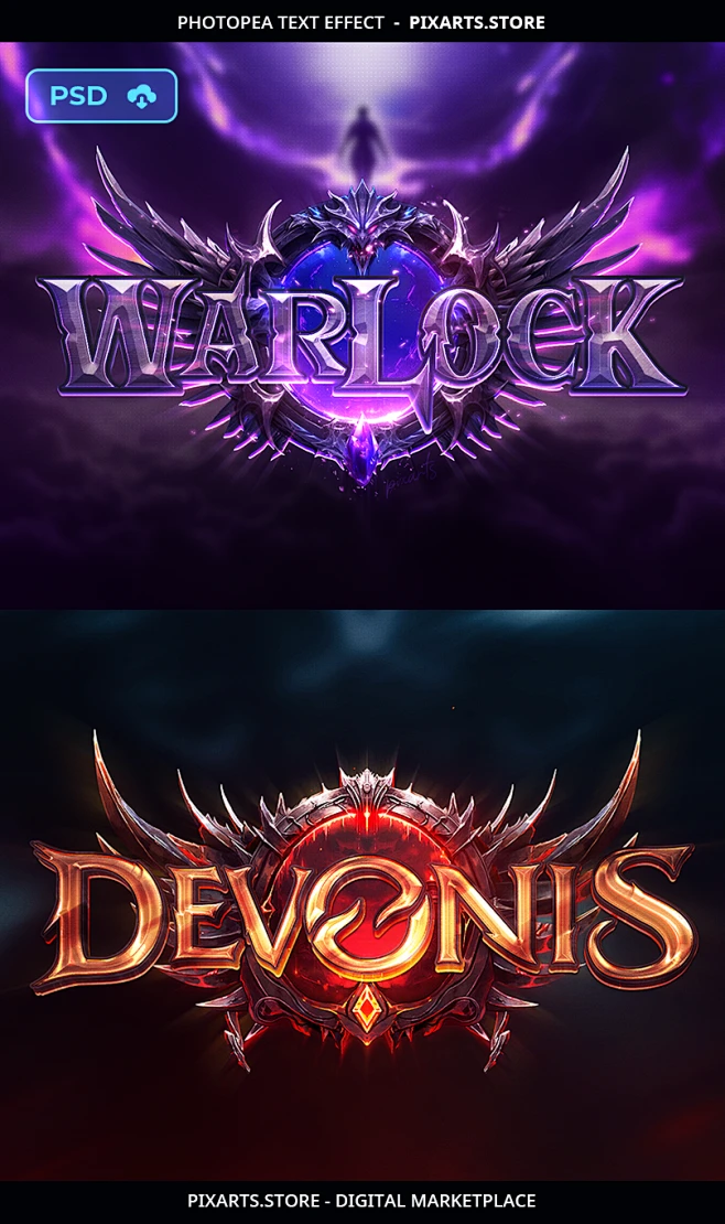 Private Server Logo Text Effect is an easy-to-edit PSD Template for Perfect World, Metin2 or any ...