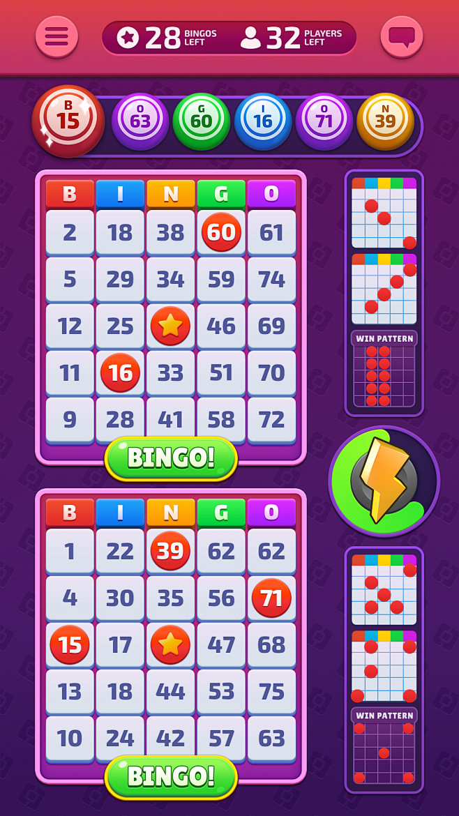 2D bingo casual game mobile mobile game UI