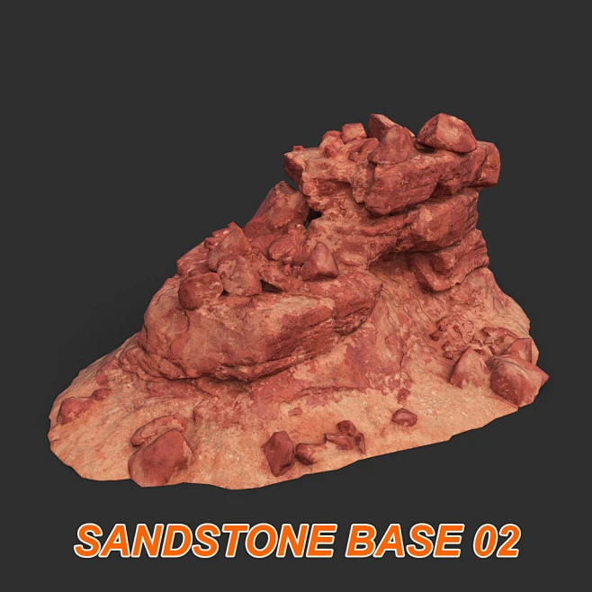 Low poly Crushed Soil Sandstone Base 210911-花瓣网