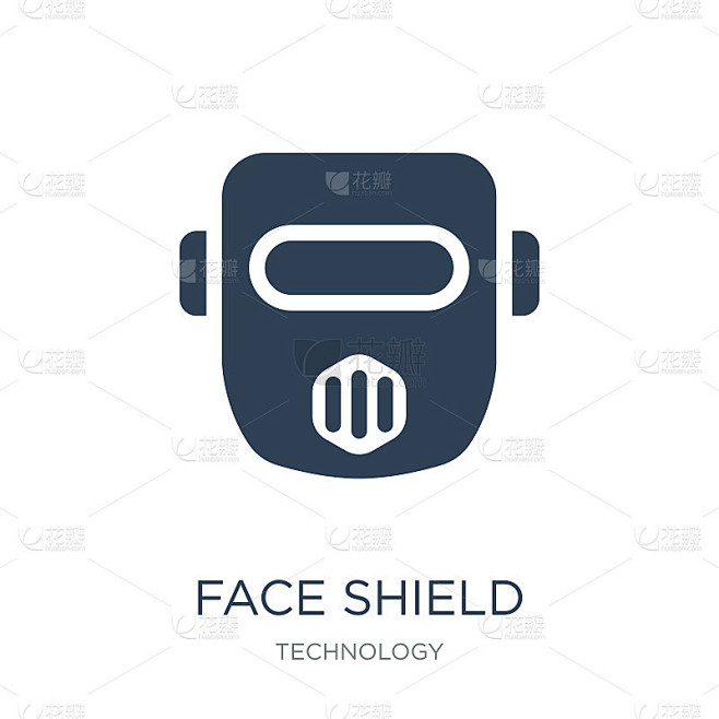 face shield icon vector on white background, face