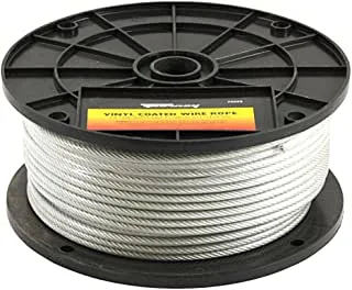 Forney 70452 Wire Rope, Vinyl Coated Aircraft Cable, 250-Feet-by-1/8 ...
